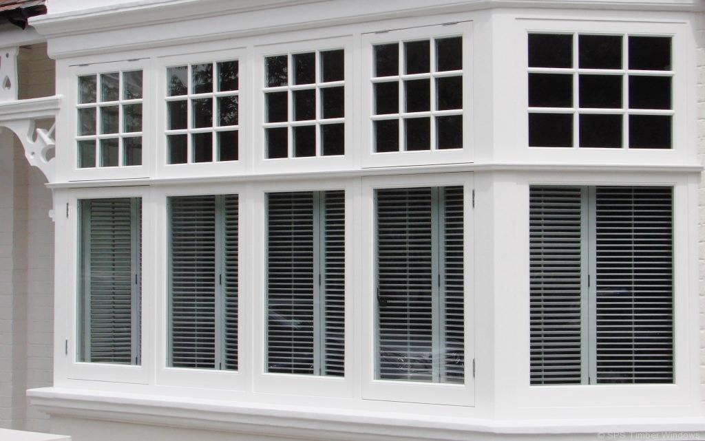 Timber casement bay window glazing bars - SPS Timber Windows